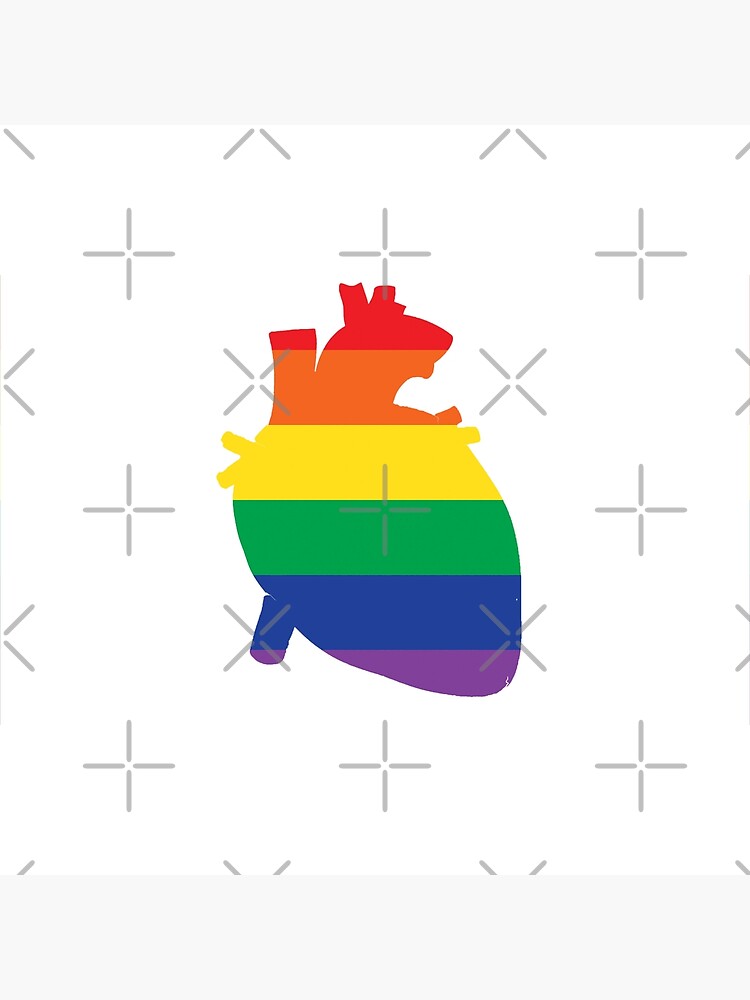 Pride Heart Shaped Design Chic Minimal Gay Pride Heart White Poster