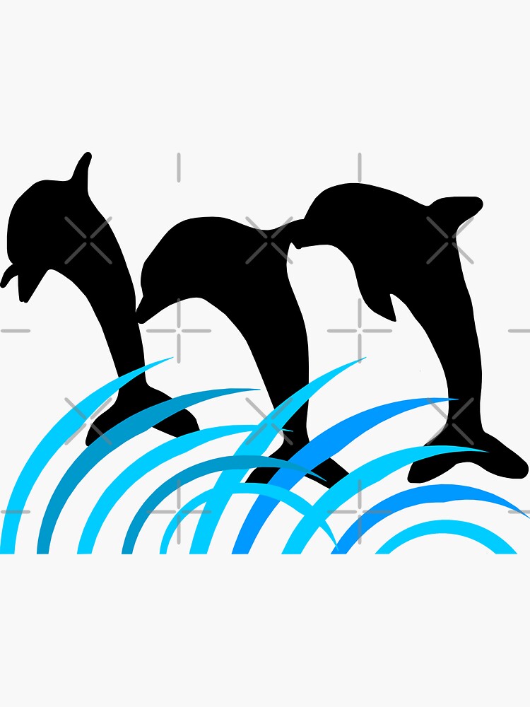 "Happy Jumping Dolphins" Sticker by Trace1234 | Redbubble