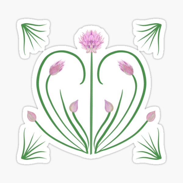 "Flowers of chive" Sticker for Sale by MimieTrouvetou | Redbubble