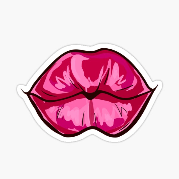 "cute kissing lips" Sticker by Achily | Redbubble