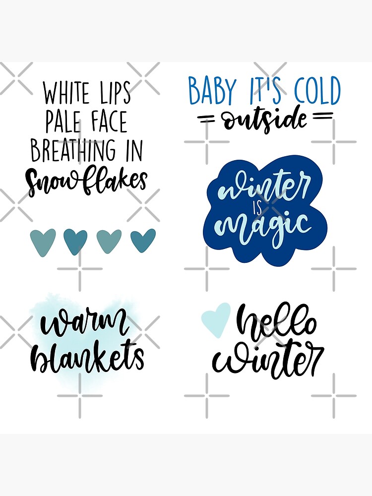 "Winter/Cold Aesthetics Sticker Pack" Poster for Sale by Slletterings ...