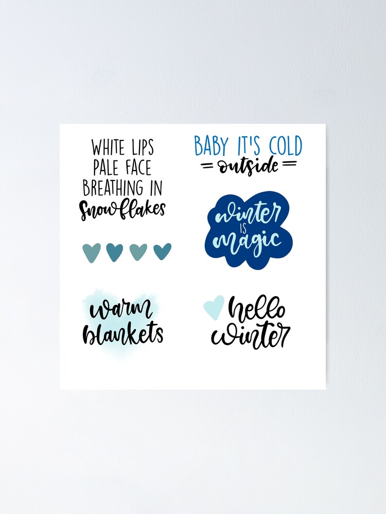 "Winter/Cold Aesthetics Sticker Pack" Poster for Sale by Slletterings ...