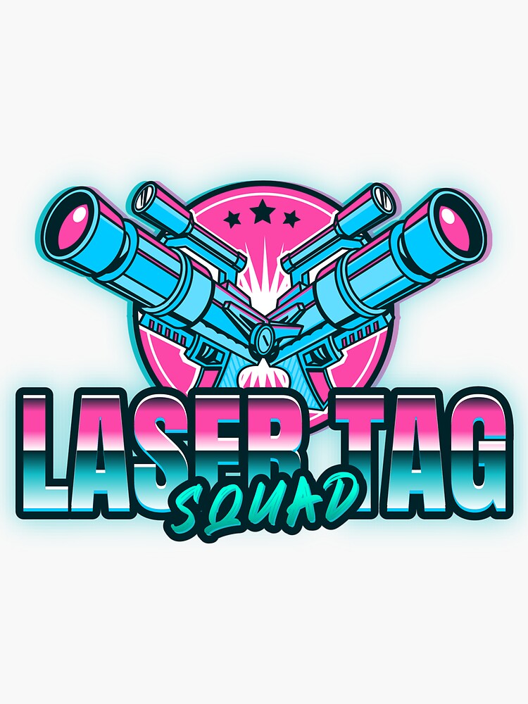 "Laser Tag Squad Futuristic Retro " Sticker for Sale by jacks-tees ...
