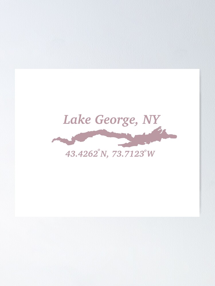 "pink lake george coordinates " Poster for Sale by BadluckDesigns ...