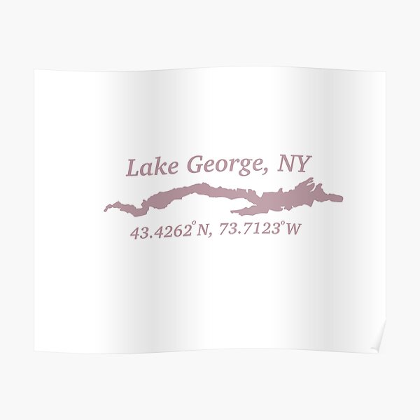 "pink lake george coordinates " Poster for Sale by BadluckDesigns ...