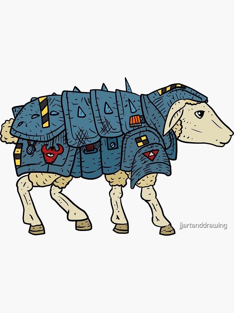 "armored wolf proof sheep. " Sticker for Sale by jjartanddrawing ...