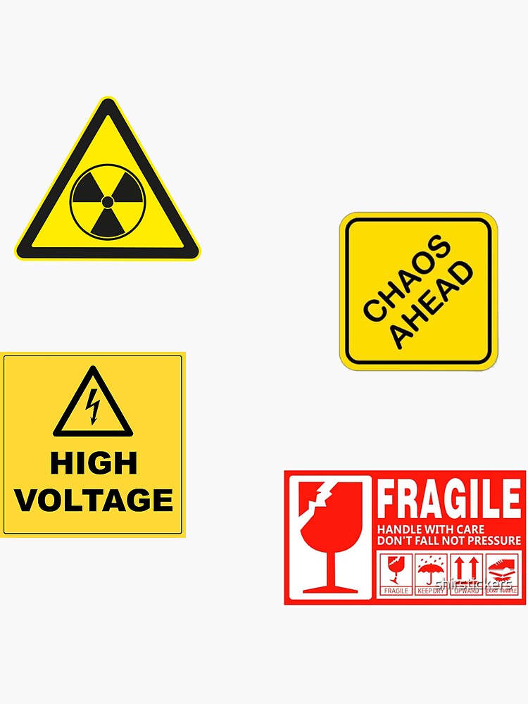 "Warning signs stickers pack" Sticker by shirstickers | Redbubble