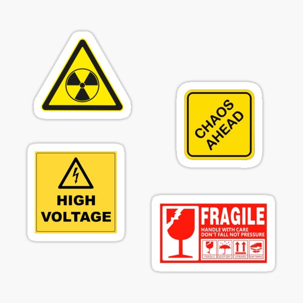 "Warning signs stickers pack" Sticker by shirstickers | Redbubble