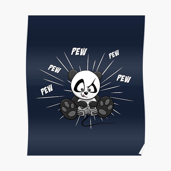 Póster «PEW PEW PEW Gaming Panda Gamer con controlador» de ...