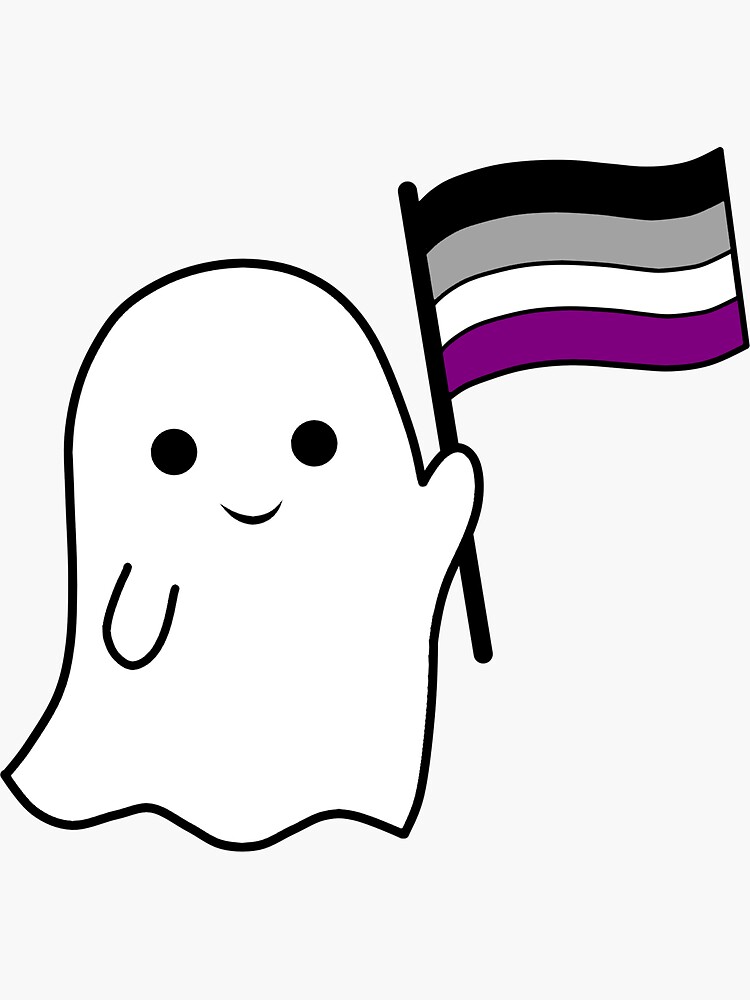 Asexual Pride Ghost Sticker By Freyawm Redbubble
