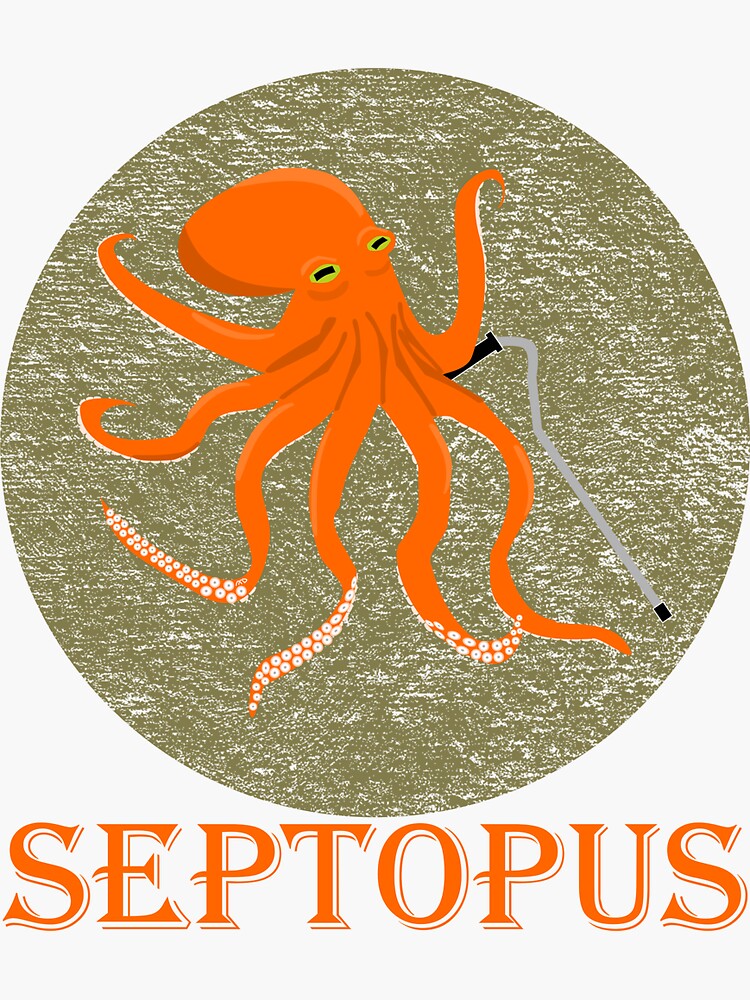 "Septopus. Not quite an Octopus, but close." Sticker by MrDrizzle ...