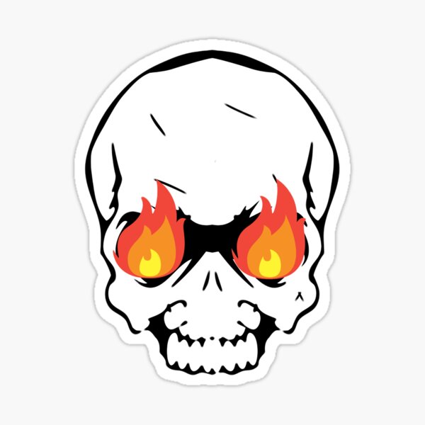 "Skull fire" Sticker for Sale by Adhiraaddy | Redbubble