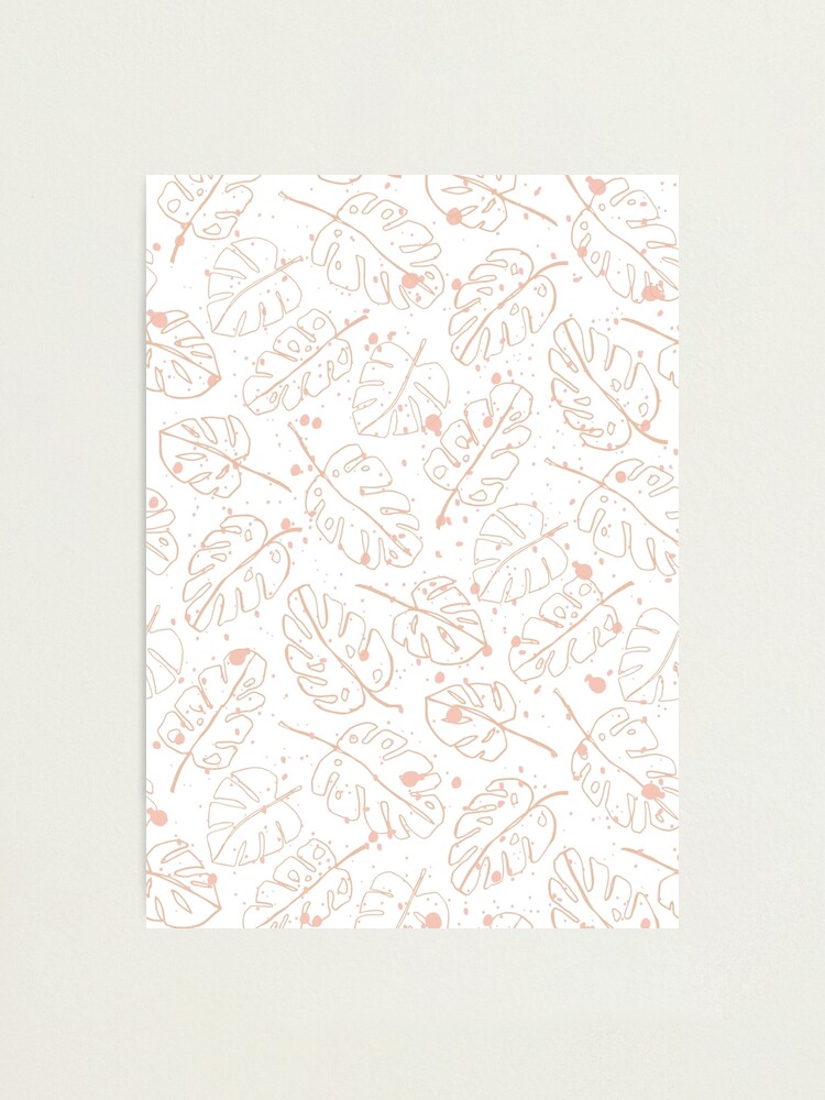 "Monstera pattern in peach color" Photographic Print for Sale by ...