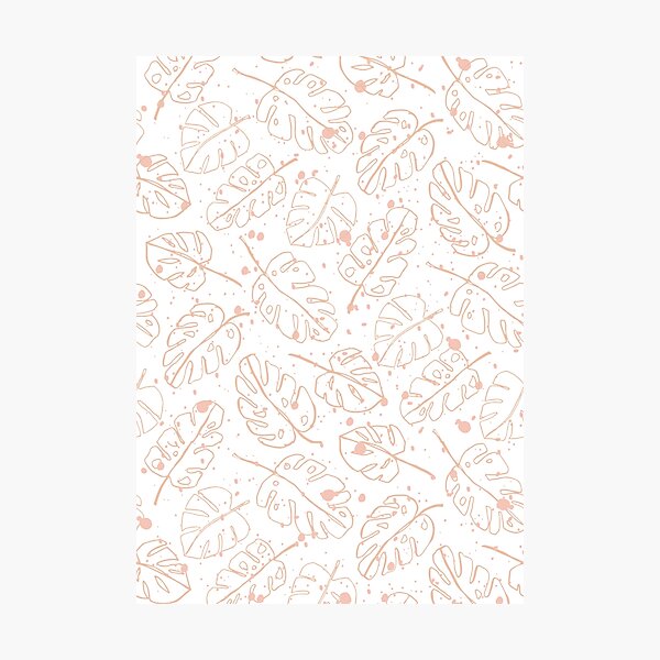 "Monstera pattern in peach color" Photographic Print for Sale by ...