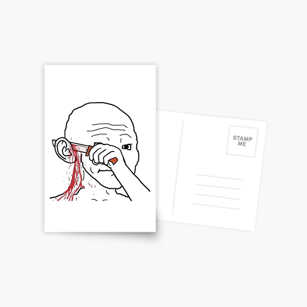 "Cutting Ear off Meme " Postcard for Sale by debracornell97 | Redbubble