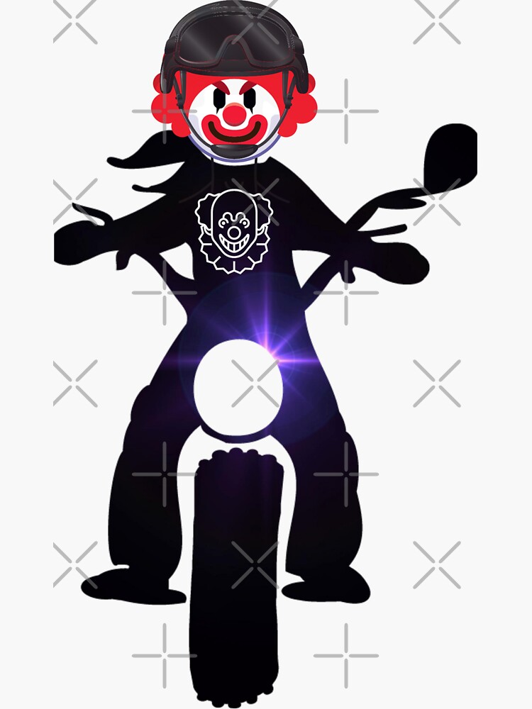 "Clown Riding A Motorcycle" Sticker for Sale by Scotland2016 | Redbubble