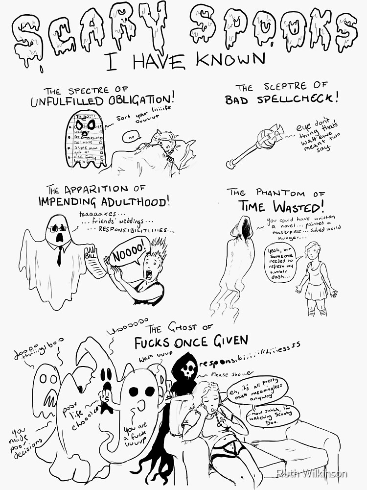 "Scary Spooks" Sticker for Sale by REWilkinson | Redbubble