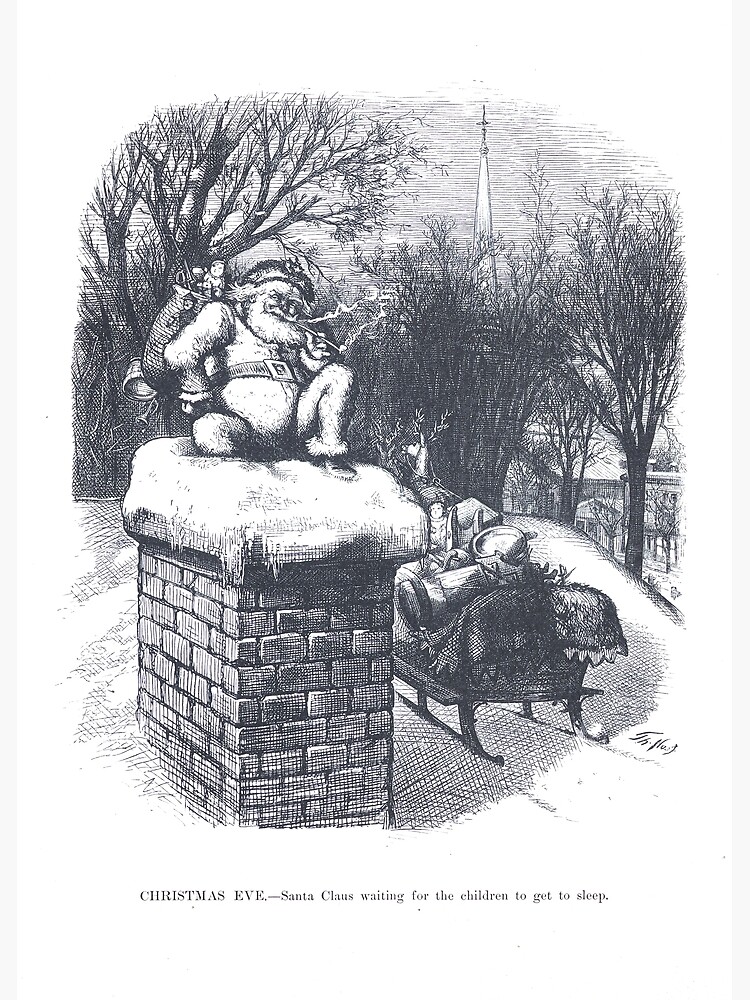 "Vintage Christmas Etching by Thomas Nast" Art Print by douglasewelch ...