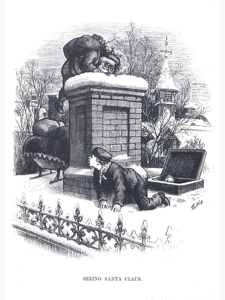 "Vintage Christmas Etching "Seeing Santa Claus" by Thomas Nast" Art ...