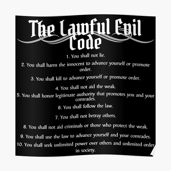 ""The Lawful Evil Code" DnD Alignment Chart" Poster by ToplineDesigns ...
