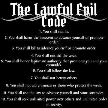 ""The Lawful Evil Code" DnD Alignment Chart" Poster for Sale by ...