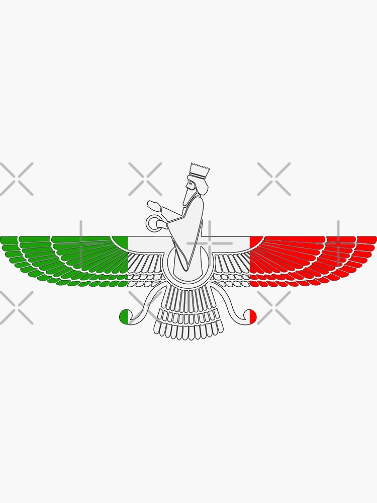 "Farvahar with Iran's flag color" Sticker for Sale by shalale | Redbubble