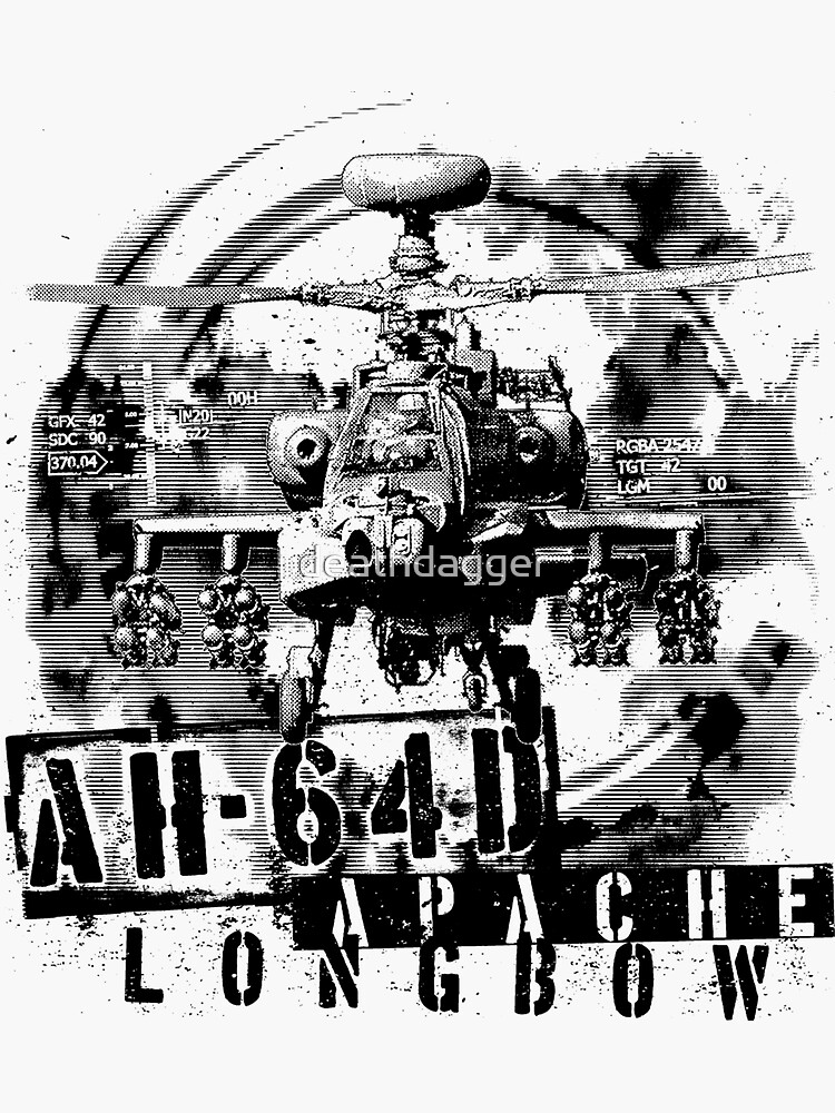 "AH-64D Apache Longbow" Sticker by deathdagger | Redbubble