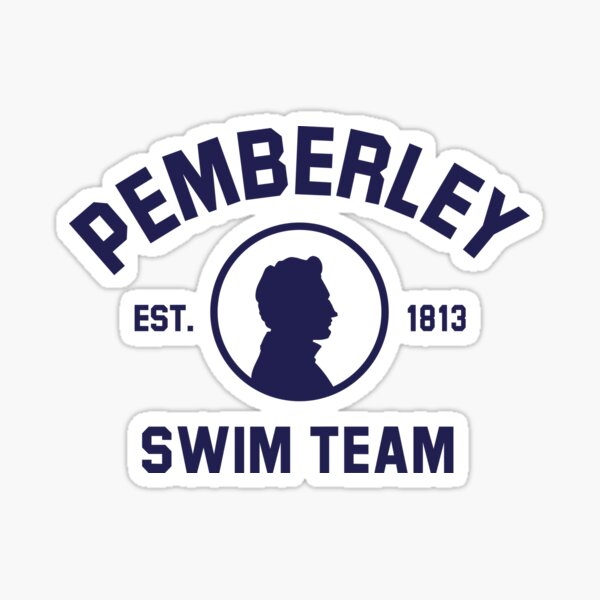 "Pemberley Swim Team - Jane Austen - Pride And Prejudice" Sticker for ...