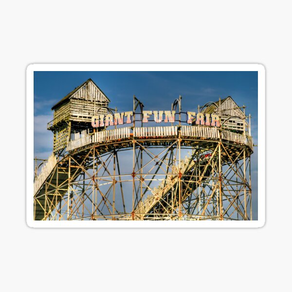 "Ocean Beach Funfair Rhyl" Sticker for Sale by AJEvans | Redbubble