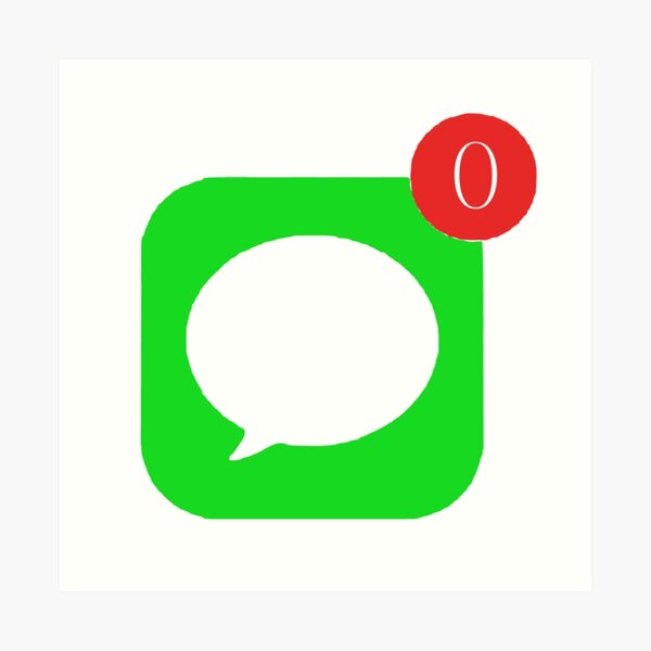 "Messaging Logo Zero Notifications" Art Print for Sale by l-aly | Redbubble