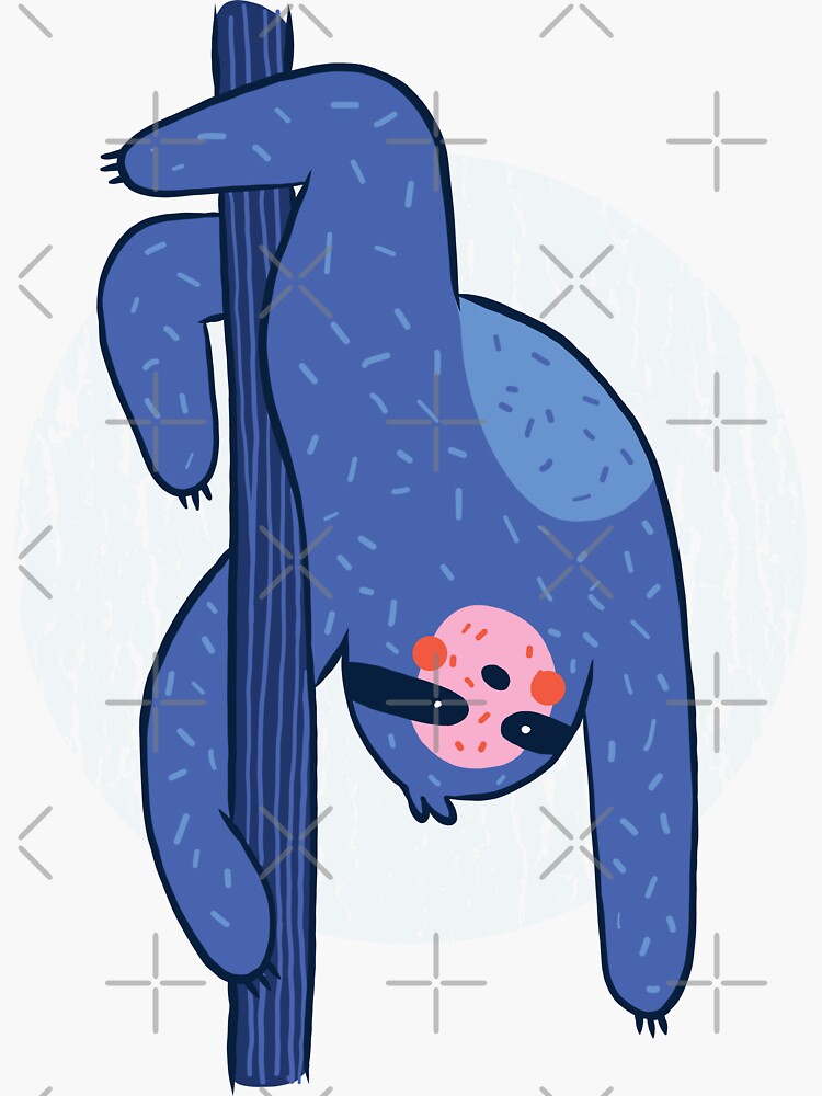 "Pole Dancing Sloth" Sticker for Sale by duron4 | Redbubble