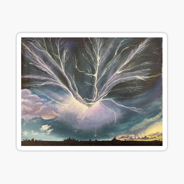 "Purple Lightning" Sticker by cecilialorray | Redbubble