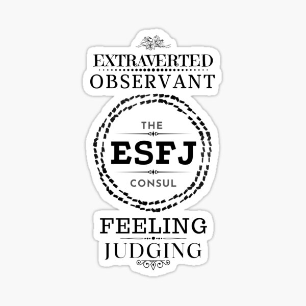 "MBTI- The ESFJ Consul" Sticker for Sale by LionCubDesigns | Redbubble