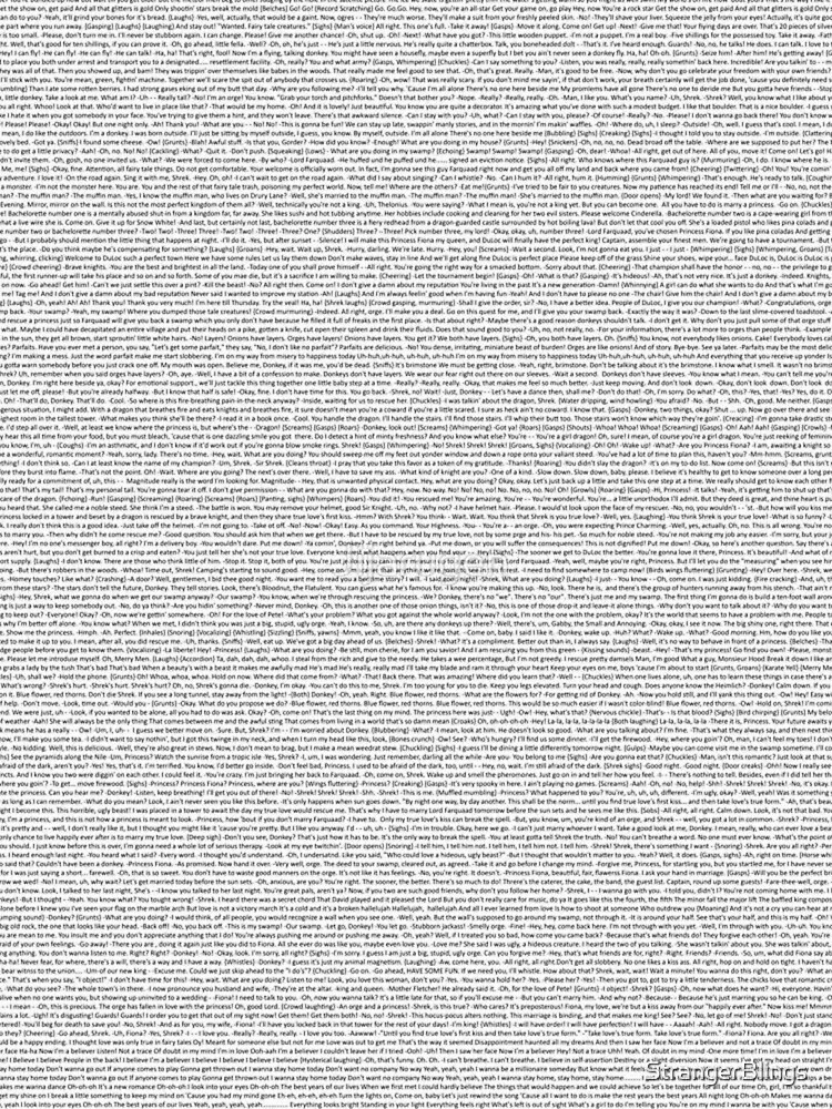 "Shrek Script" Art Print for Sale by StrangerBlings | Redbubble