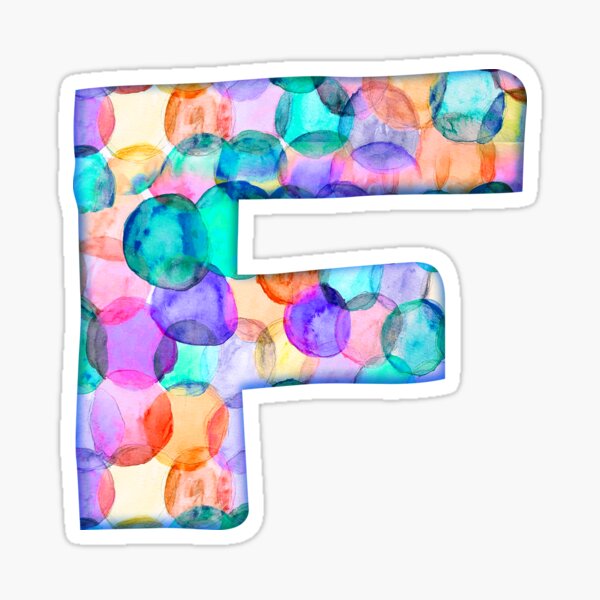 "Letter F" Sticker for Sale by Paoanne | Redbubble