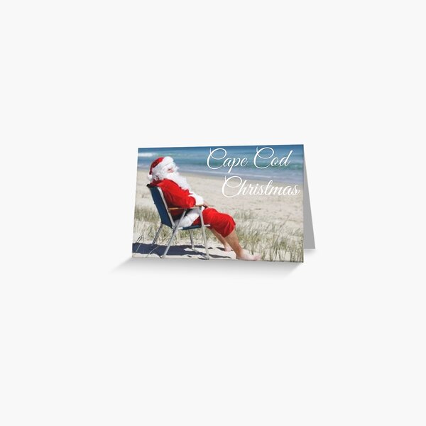 "Cape Cod Christmas - Santa on the Beach" Greeting Card for Sale by ...