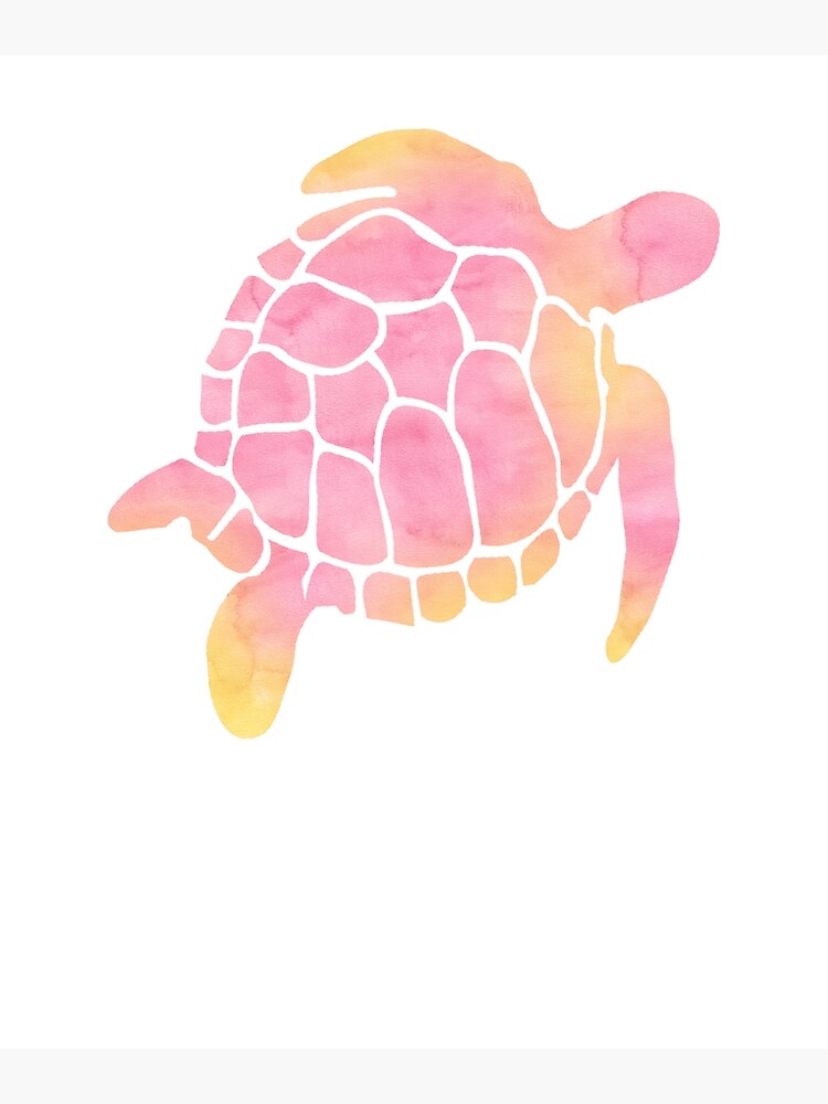 "Sea Turtle Watercolor Pink Girly Cute Vegan" Art Print for Sale by ...