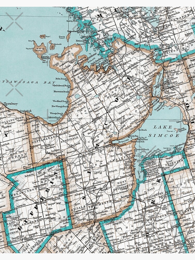 "Map of Simcoe County, Ontario, Canada" Photographic Print for Sale by ...