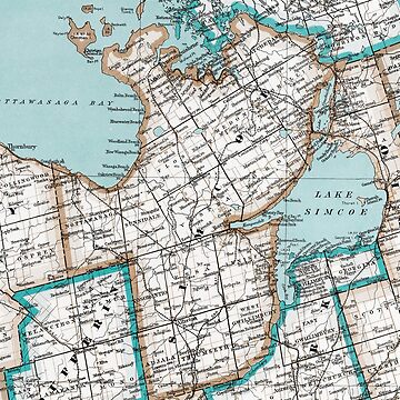 "Map of Simcoe County, Ontario, Canada" Photographic Print for Sale by ...