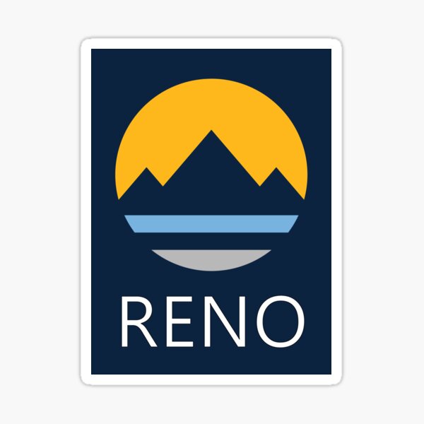 "RENO, NEVADA FLAG" Sticker for Sale by enigmaticone | Redbubble