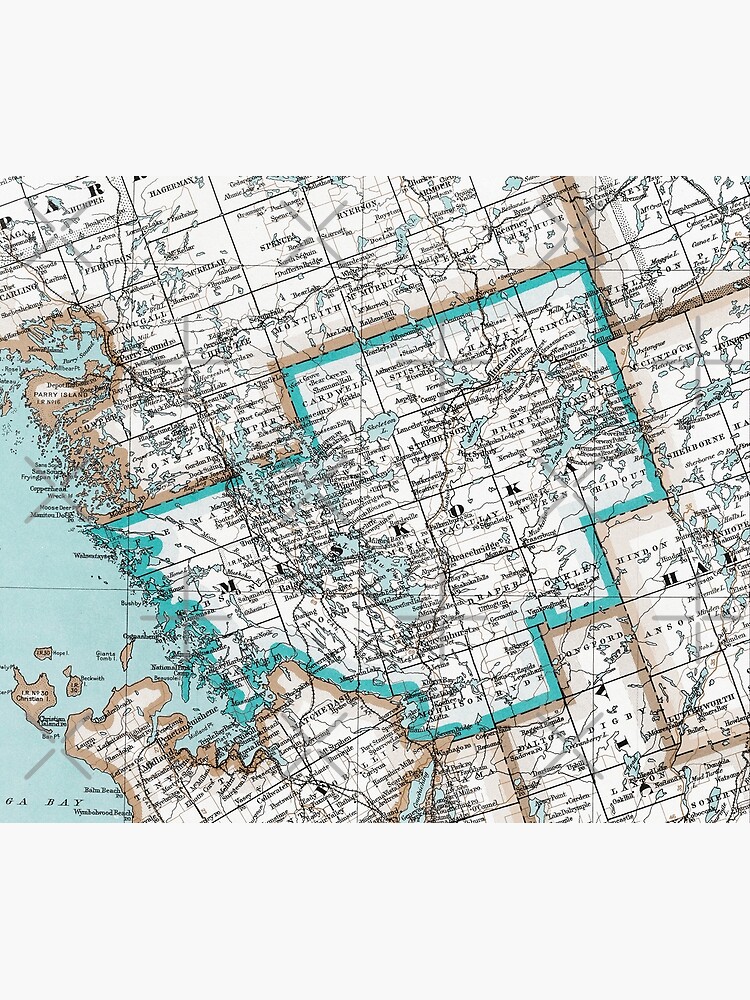 "Map of Muskoka County, Ontario, Canada" Poster for Sale by gin-nek ...