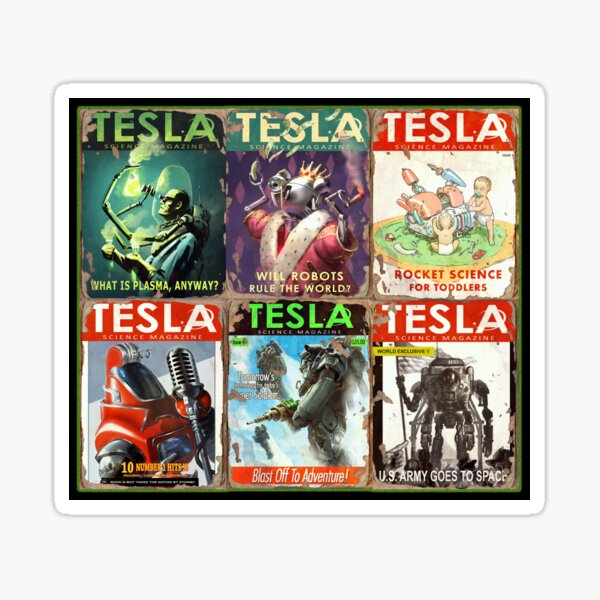 "Fallout Tesla Magazine" Sticker by DBnation | Redbubble