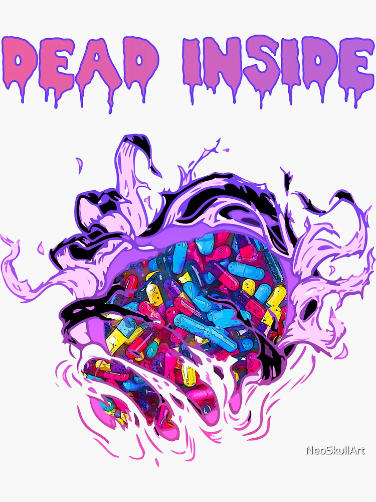 "Dead Inside Pastel Goth, Torn from the inside" Sticker by NeoSkullArt ...