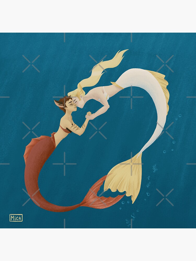 "Adora and Catra Mermaids" Sticker for Sale by artsy-mica | Redbubble