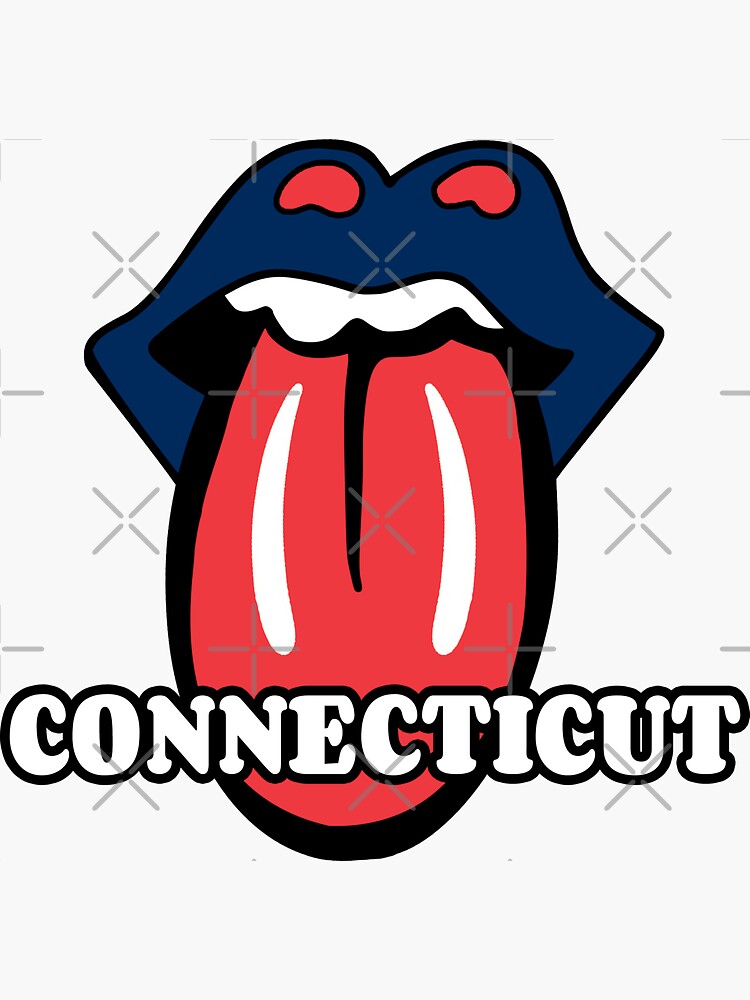 "Connecticut Lips with Tongue" Sticker by NicholasForbes | Redbubble