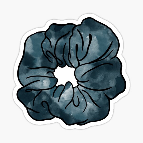 "Dark Blue Watercolor Scrunchie" Sticker by theooo18 | Redbubble