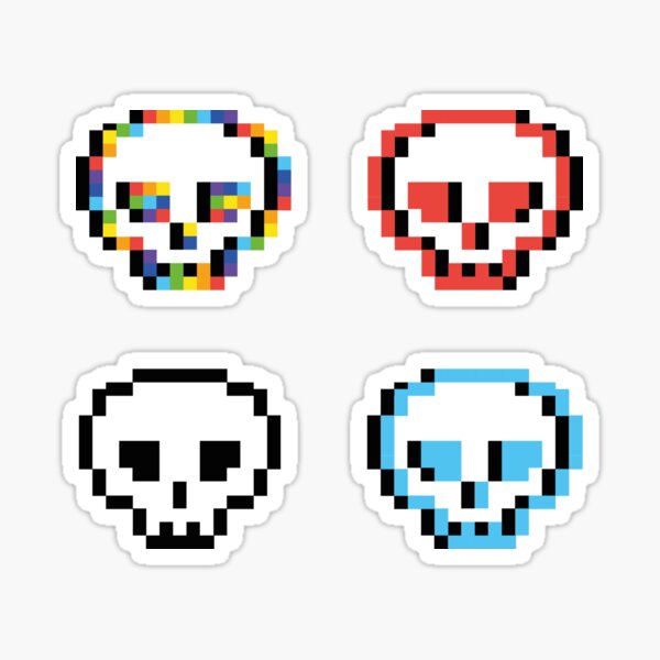 "8bit halloween cute pixel skull" Sticker for Sale by DESPERATEANDY ...