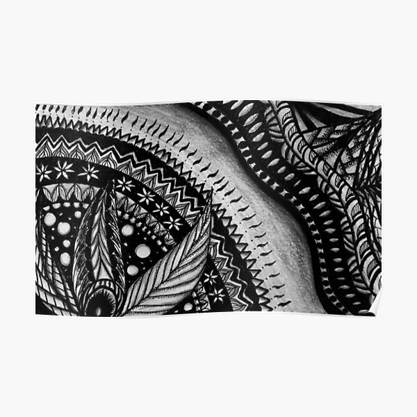 Nighttime’ Zentangle Design" Poster by FrenchFry-Art | Redbubble