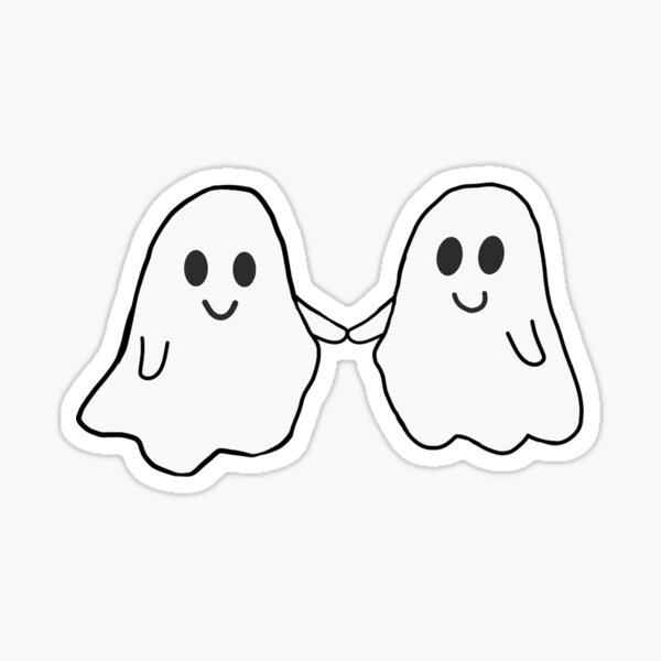"Spooky Halloween Ghost Friends Holding Hands" Sticker for Sale by ...