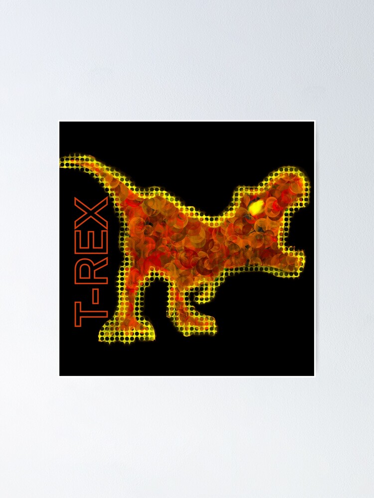 "3d Disco T-rex" Poster for Sale by mwebba2005 | Redbubble